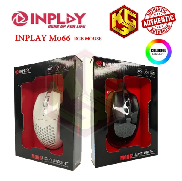 INPLAY M066 HOLLOW LUMINOUS GAMING MOUSE, LIGHTWEIGHT COLORFUL LED, USB ...