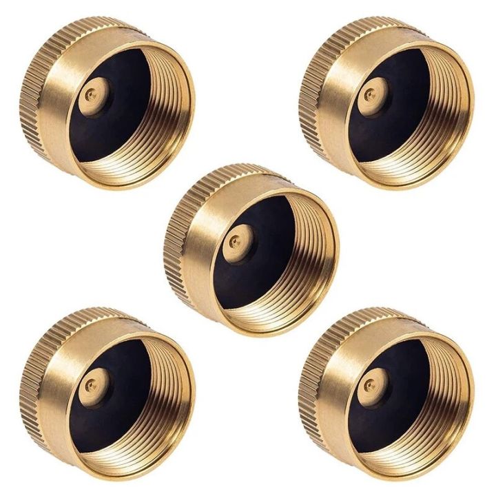 【Bestseller】 5 Pieces Solid Brass Refill Cap 1 Propane Bottle Cap Gas ...