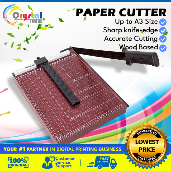 Officom Paper Cutter Wood Base Heavy Duty (A4 / A3 / A5 / B4 / B5 Size ...