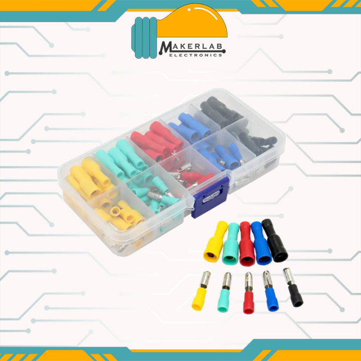 10A 22-16 AWG Insulated Electric Connector Crimp Female and Male ...