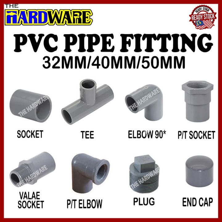 (32MM/40MM/50MM)PVC Pipe Fitting-Socket/Elbow/Tee/Valve Socket/Plug/End ...