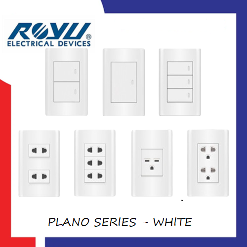 ROYU PLANO SERIES - WHITE (SWITCHES & OUTLETS) SOLD PER SET | Lazada PH