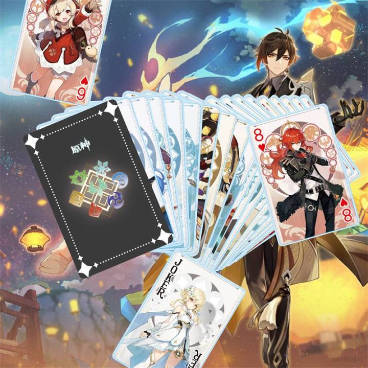 YB1 Genshin Impact Poker Card Anime Playing Cards 54pcs Themed Deck of ...