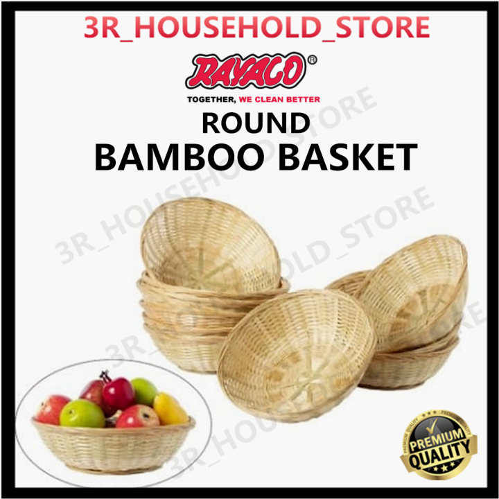 ROUND BAMBOO BASKET / ROTI BASKET / Bamboo Woven Bread Basket Fruit ...