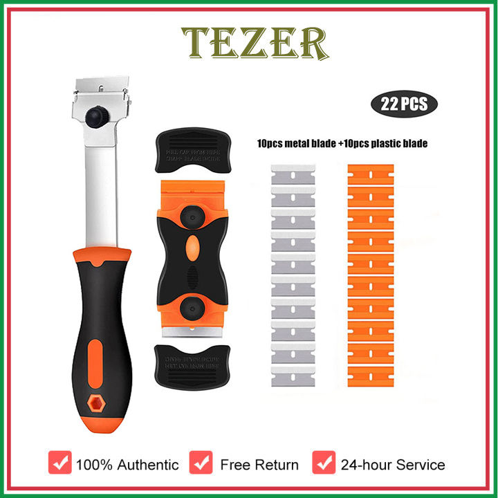 TEZER Multi-Purpose Mini Razor 20pcs Razor Blade Scraper Set Cleaning ...