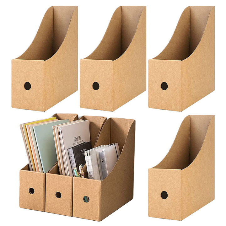 SAWU Magazine Files Kraft Paper File Holder Cardboard Standing File ...