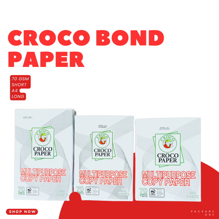 CROCO/SMARTIST BOND PAPER 70 GSM 20 SUB 500 SHEETS PER REAM | SHORT ...