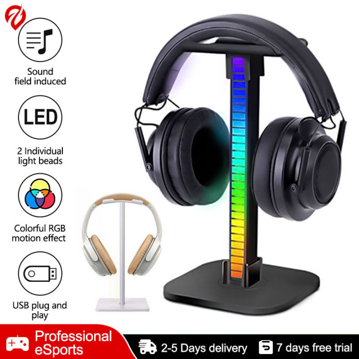 Headset Stand Rgb Gaming Headphone Holder Desktop Earphone Display Rack ...
