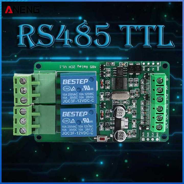 【ANENG】Modbus RTU 2 Way Relay Module Output 2 Channel Switch RS485 TTL 12V Input | Lazada PH