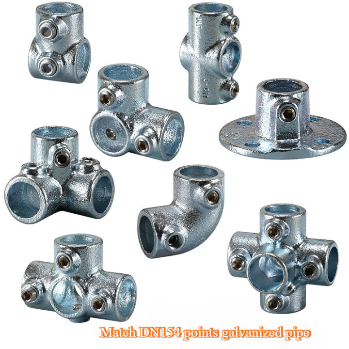 20Mm galvanized round pipe fittings Iron pipe rack joint 4 points Steel ...