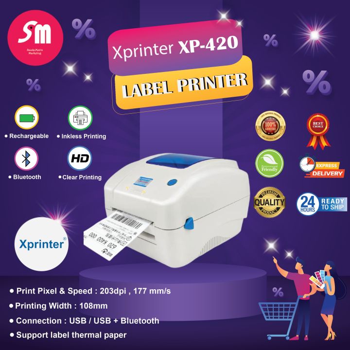 XPRINTER XP-490B THERMAL 4 INCHES LABEL PRINTER for Shipping Labels and ...