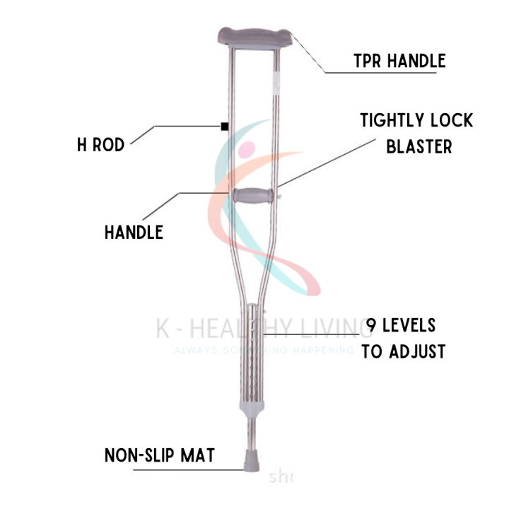 【READY STOCK】Ultra-Light Weight Underarm Cane/ Tongkat Ketiak Shoulder ...