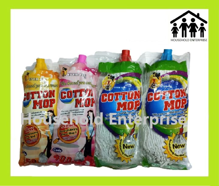 COTTON MOP / MOP LANTAI PUTIH 350,400, 500, 600 Quality MOP | Lazada