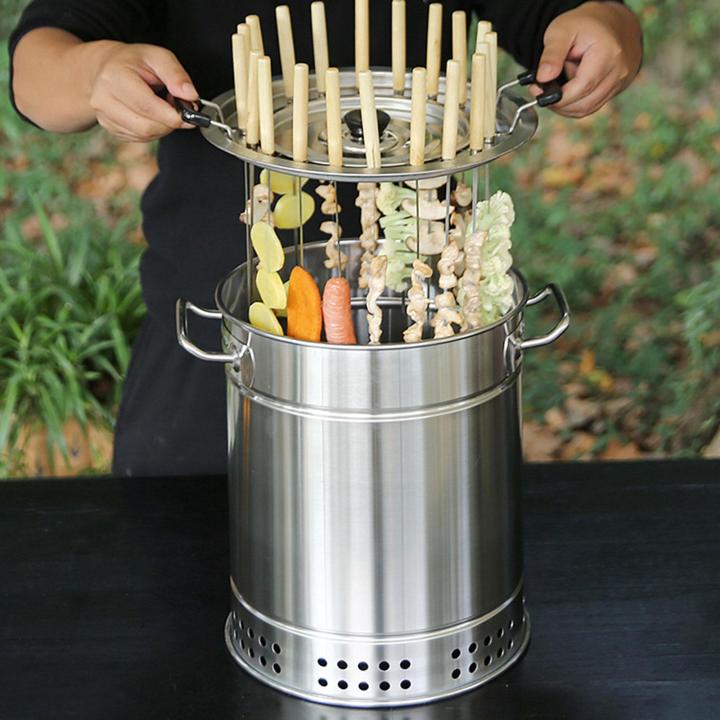 ZYPlanet Barbecue Bucket Grill Smokeless Furnace Steel Grill Barrel ...