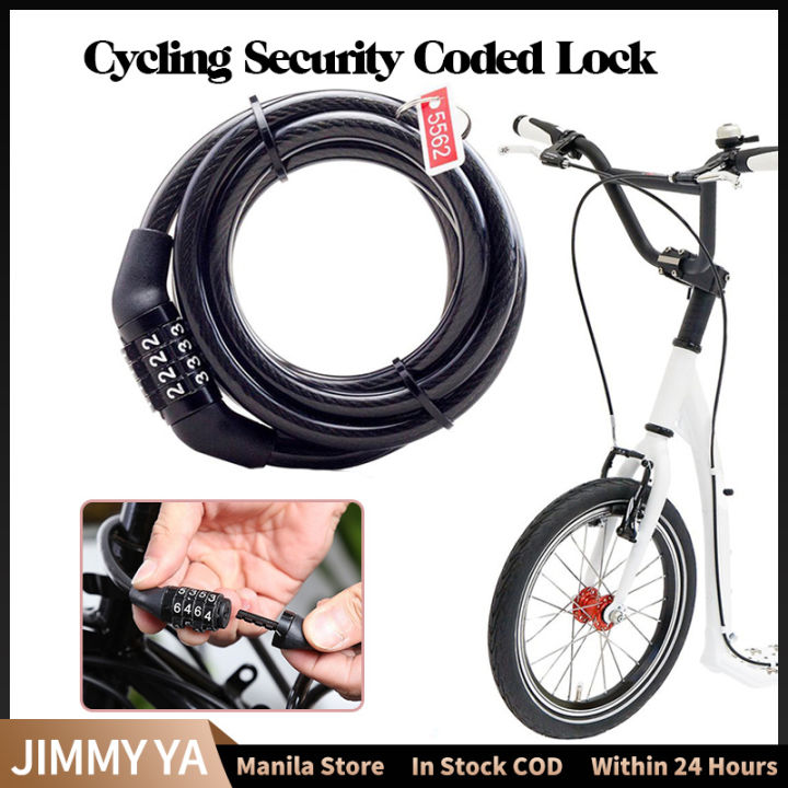 Bicycle Code Lock With 2 Key 4 Digit Anti-Theft Digit Password Lock ...