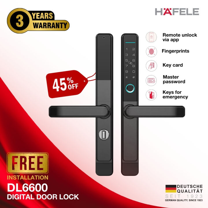 FREE INSTALLATION! HAFELE Digital Door Lock Set DL6600 (Remote via app ...