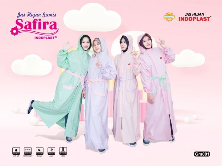 Jas Hujan Gamis Wanita Indoplast Murah Modis Safira no Salsabila ...