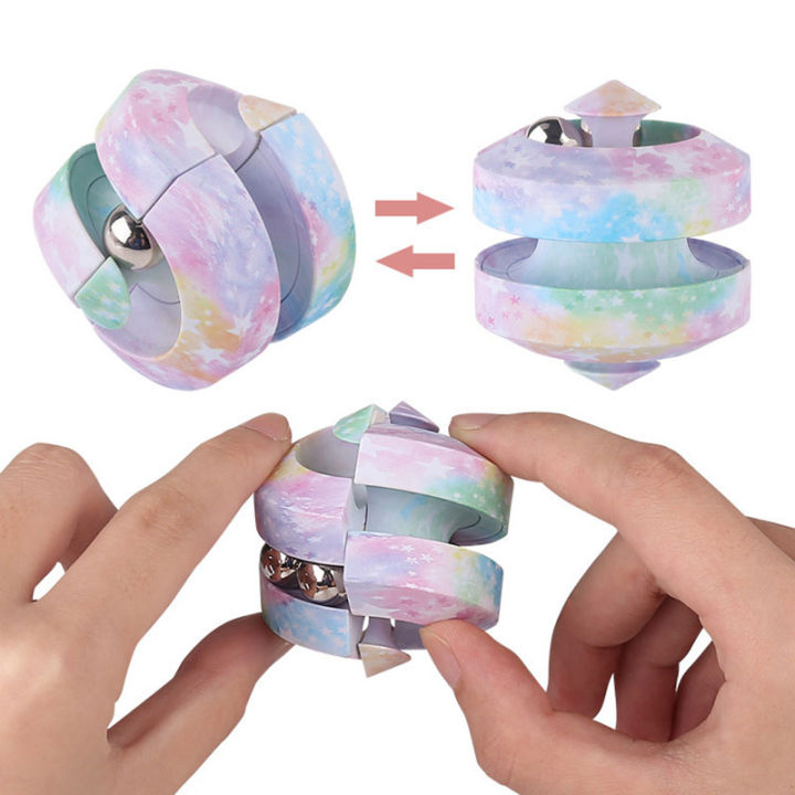 Newest Graffiti Fingertip Ball Track Magic Cube Spinning Top Finger ...