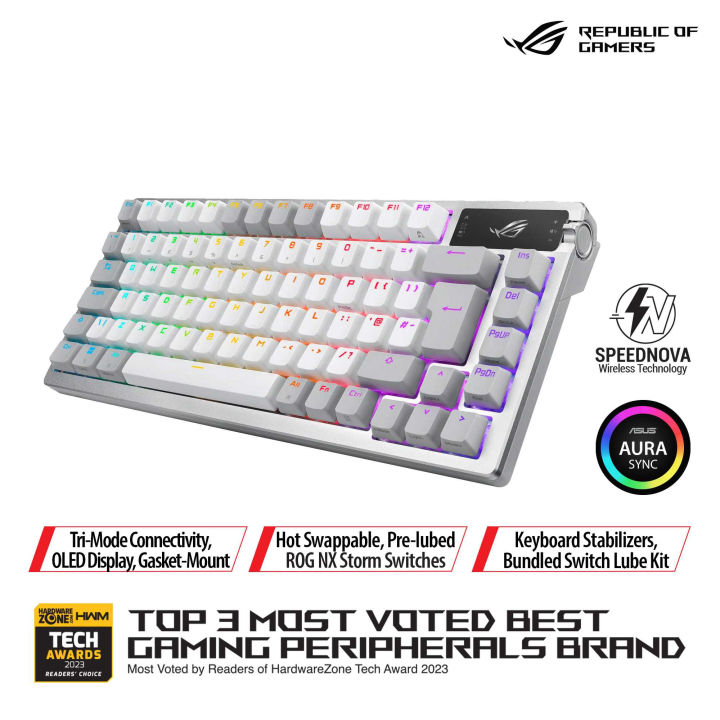 ROG Azoth Gaming M701 Custom Keyboard with 75 keyboard form factor ...