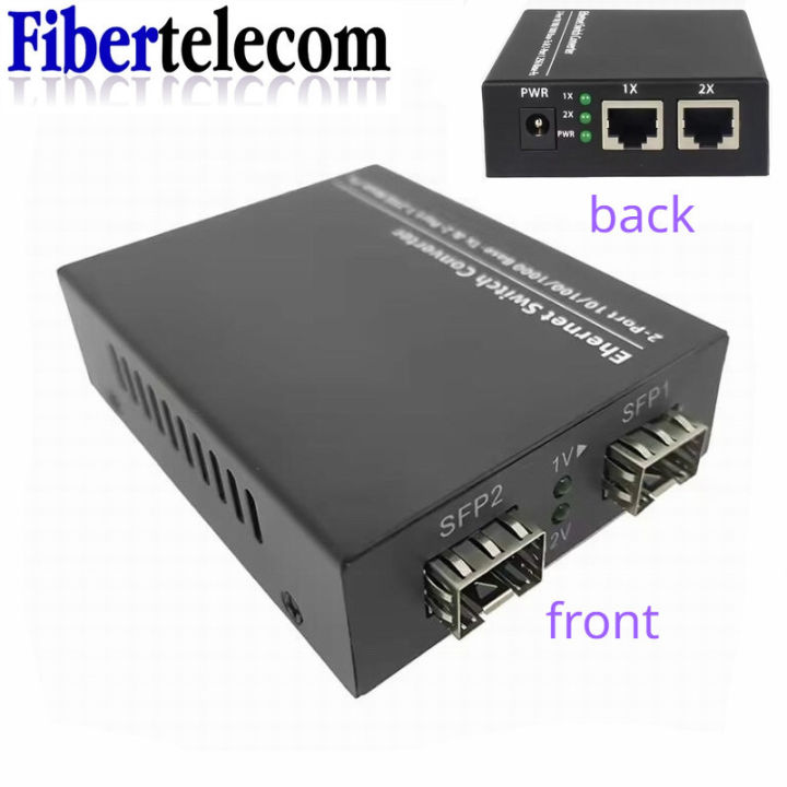 Ftth Single Mode Gigabit 10/100/1000M Fiber Optic Media Converter 2 SFP ...