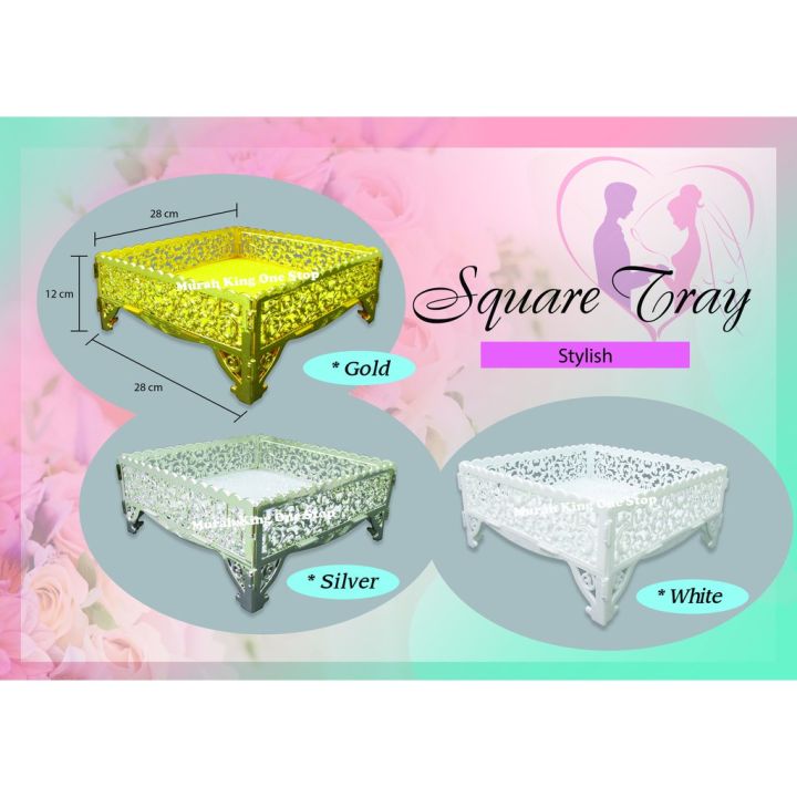 [ Promosi ] DULANG HANTARAN PERKAHWINAN / SQUAY TRAY/ 27cm x 27cm x 12cm EF-1227 | Lazada