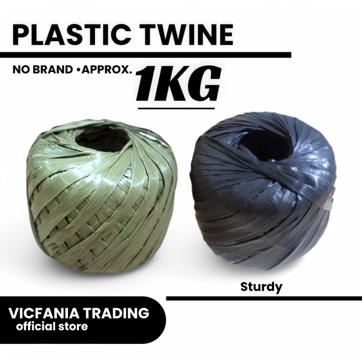 1 KILO Plastic Twine / Plastic Straw / Panali (Black/Greenish Gray ...