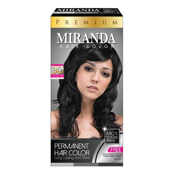 Miranda Premium Hair Color Original 100% BPOM MC - 1 Black - Cat ...