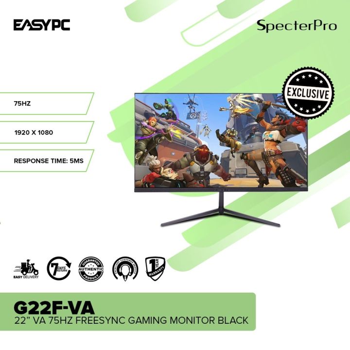 EasyPC SpecterPro G22F-VA 22 inch VA 75hz FreeSync Gaming Monitor Black ...