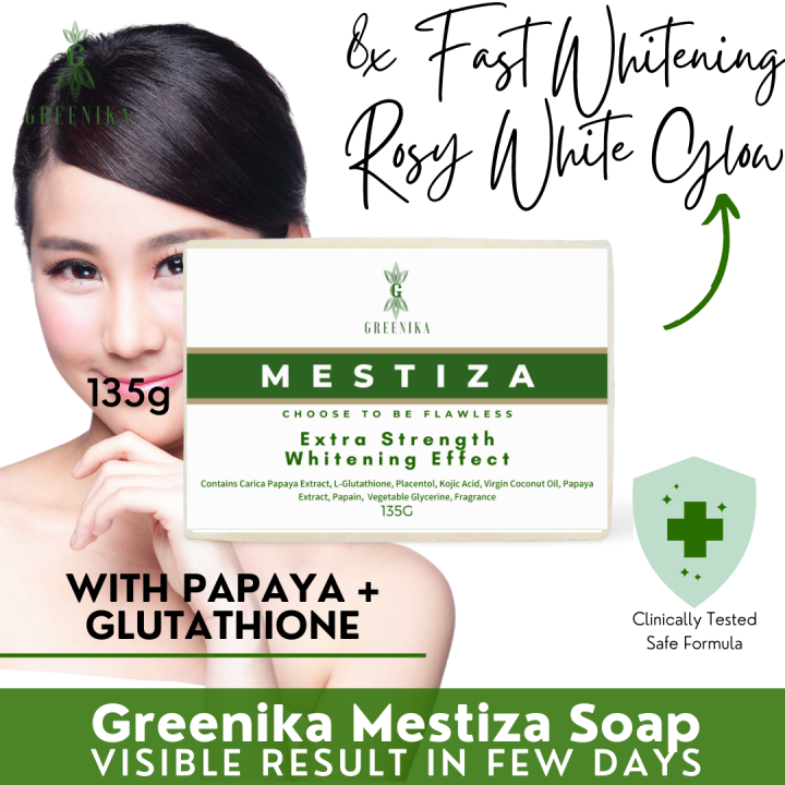 [ 8x Instant Whitening Soap ] Greenika Mestiza Organic Soap Lightens