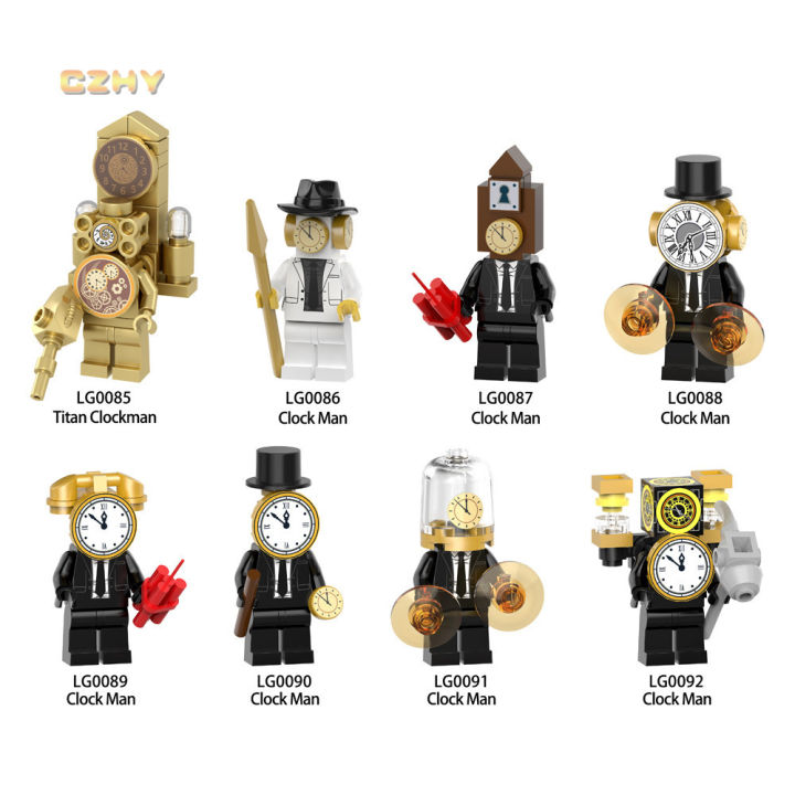 NEW Skibidi Toilet Clock Man Brick Action Figs Diy Building Blocks Sets ...
