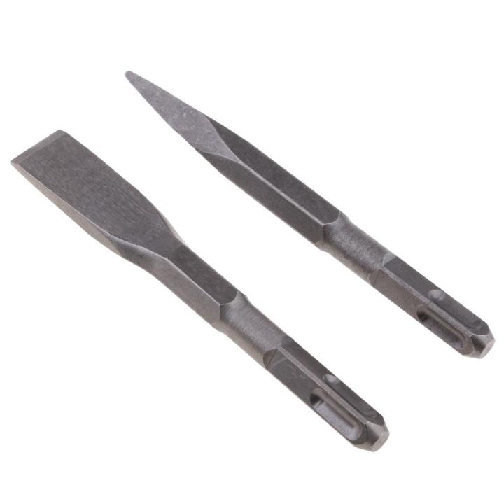 LazaraHome Rotary Hammer Drill Bits Set - Point and Flat Chisel With ...