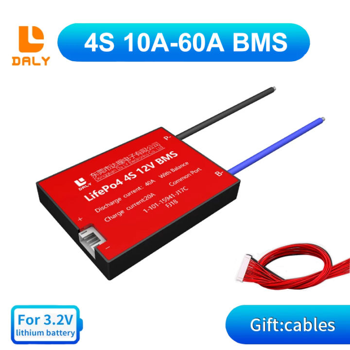 Daly 12V 4S LiFePO4 BMS 10A 15A 20A 30A 40A 50A 60A กันน้ำ BMS พร้อม Balance พอร์ตทั่วไป ...