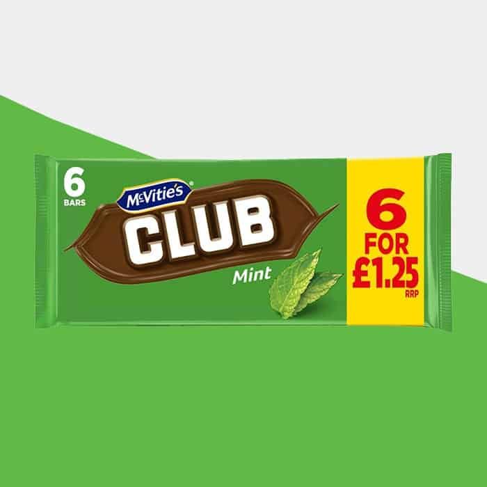 McVITIES CLUB Mint Chocolate Biscuits ***6-PACK*** 22g x 7 = 132g ...
