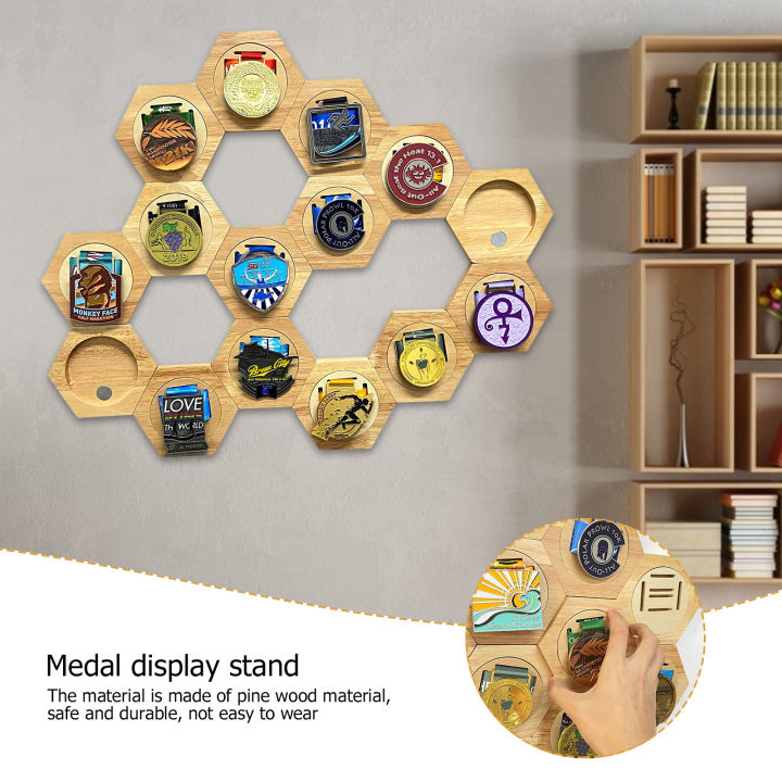 Medal Holder Display - 1 Pack Hexagonal Honeycomb Medal Display Stand ...