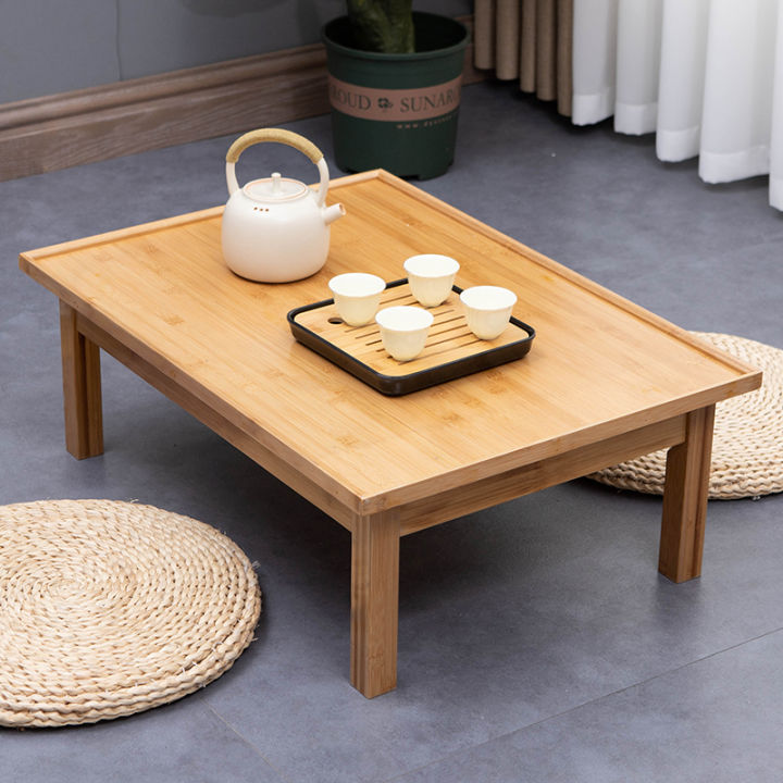 Kang table Japanese rectangular bed study table bamboo dining table ...