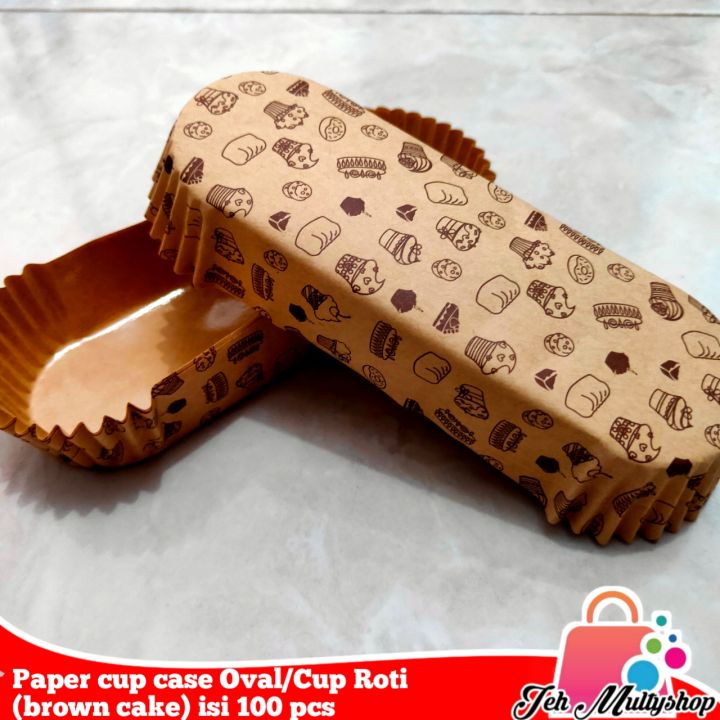 Paper cup case Oval/cup roti (Brown cake) isi 100 pcs | Lazada Indonesia