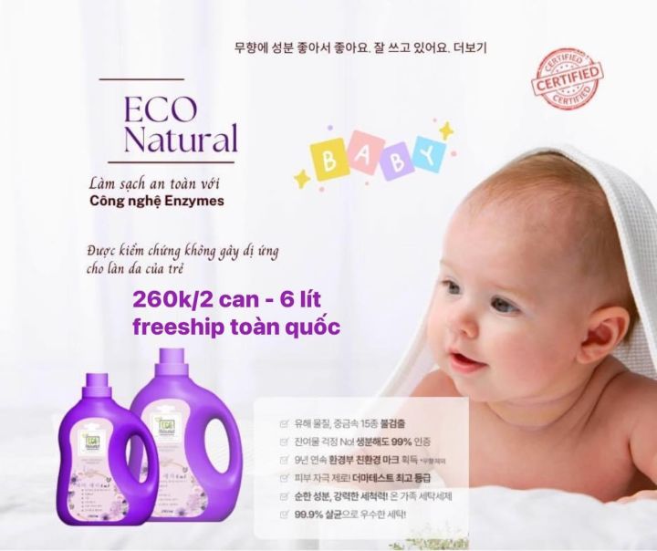Nước giặt sinh học ECO Natural hương nước hoa công nghệ Hàn Quốc | Lazada.vn