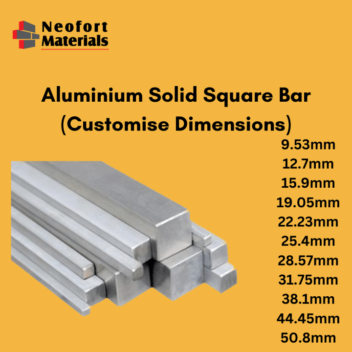 READY STOCK Aluminium Solid square Bar (CUSTOMISE DIMENSION) | Lazada