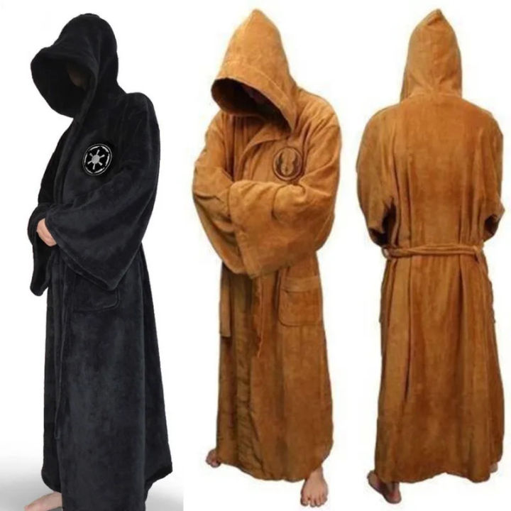 ชาย Flannel Robe ชาย Hooded หนา Star Dressing Gown Jedi Empire เสื้อ ...