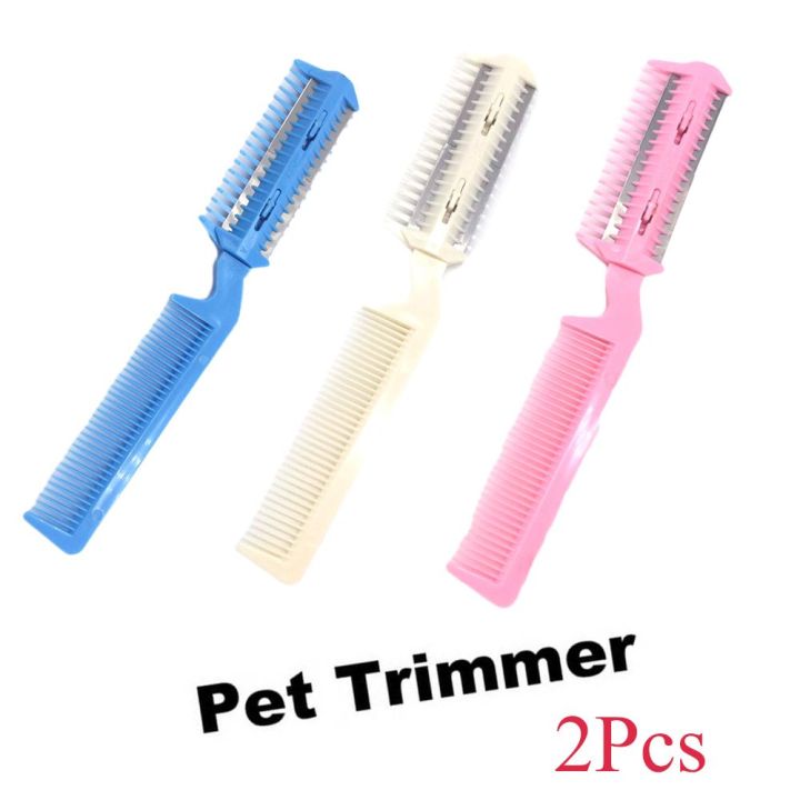 2Pcs Professional Plastic Razor Fur Cleaner Disassembled Cut Thinning ...