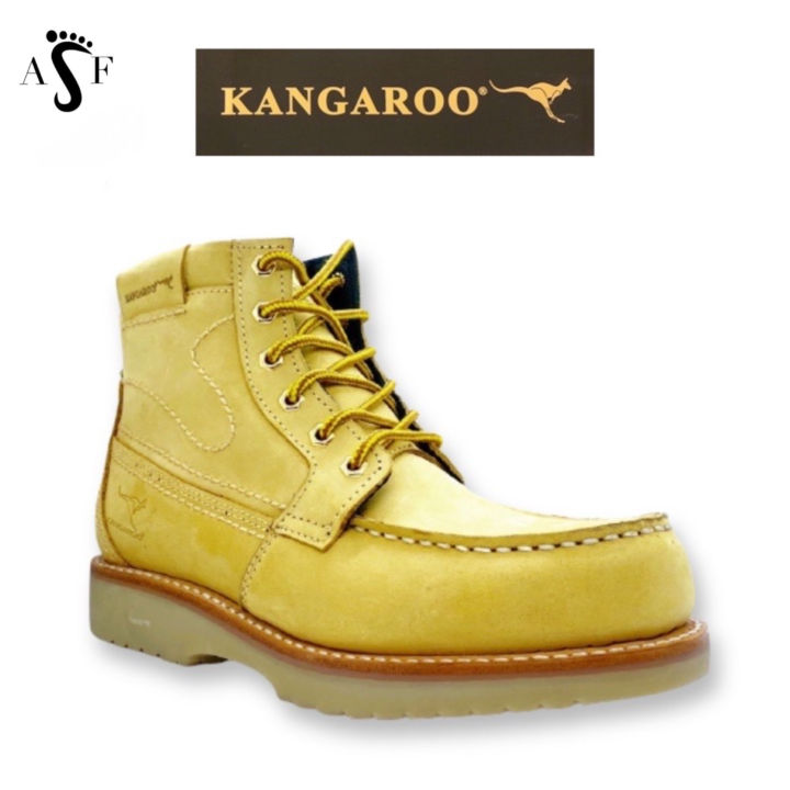 Original Kangaroo Men Leather Boots Mid Cut Formal Shoes / Kasut Kulit ...