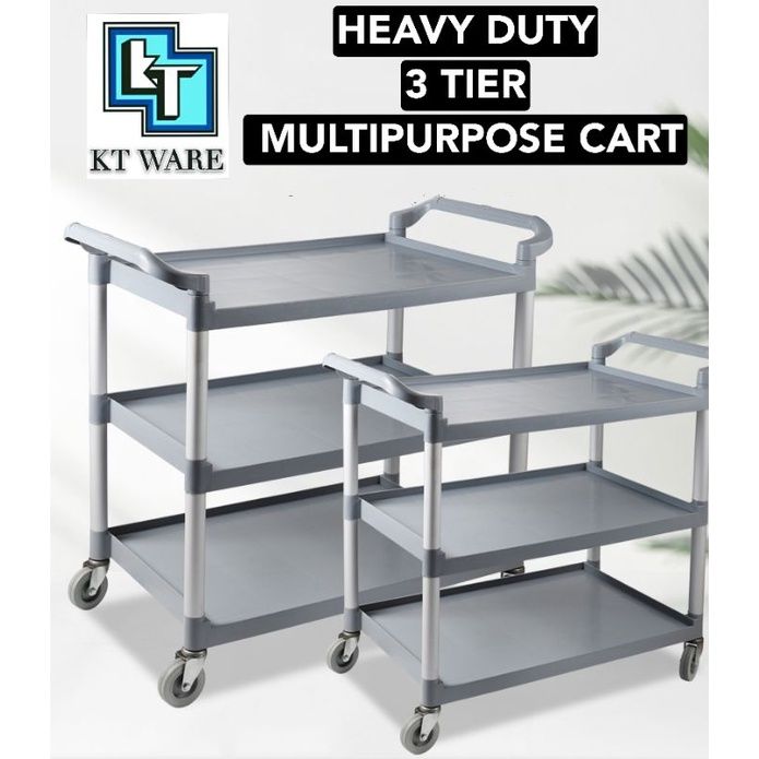 KT WARE Plastic 3-Tier Utility Cart / Trolley foodcourt cart restaurant ...