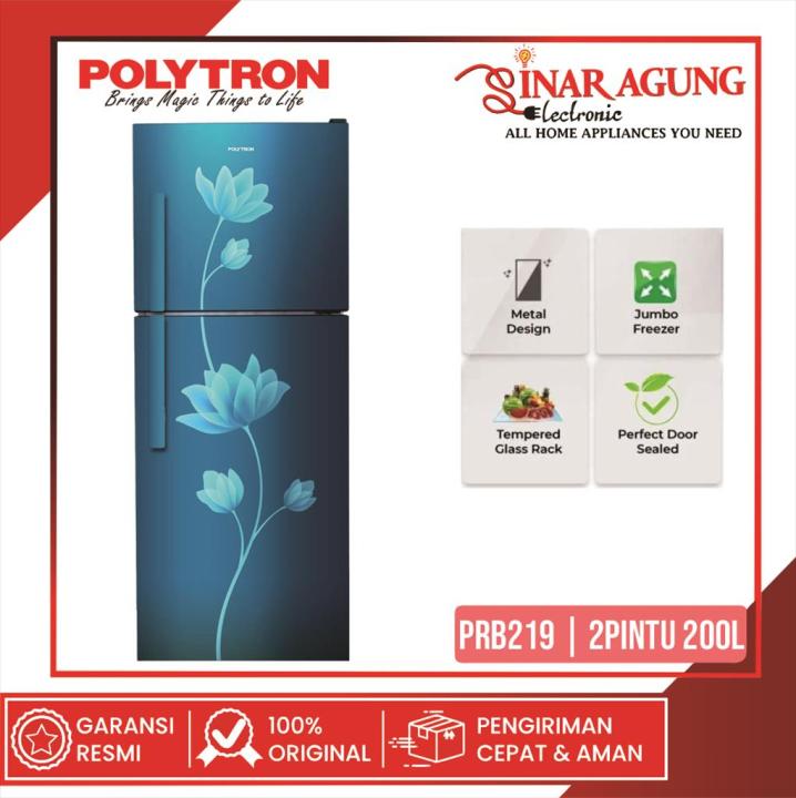 POLYTRON PRB219 / PRB-219 KULKAS 2 PINTU BIRU - GARANSI RESMI | Lazada ...