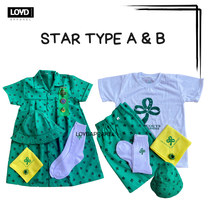 Star Scout Type A & B Complete Set of Scouting Uniform for Girls | Loyd ...