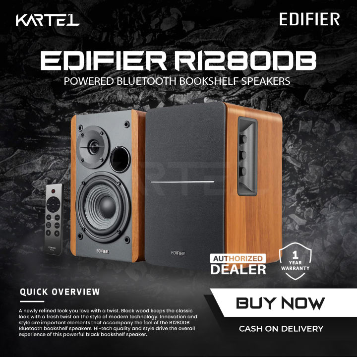 Edifier R1280DB Powered Bluetooth Bookshelf Speakers - Optical Input ...