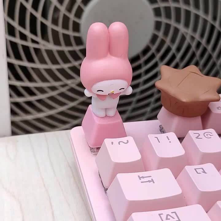 Cartoon Kawaii Pink Cute Custom Cherry Mx Mechanical Keyboard Diy Anime ...