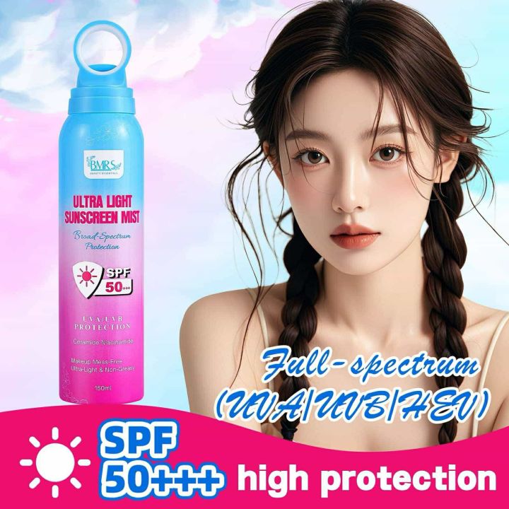 BMRS Ultra Spray Sunscreen Mist Broad-Spectrum Protection SPF 50+++ UVA/UVB Protection with ...