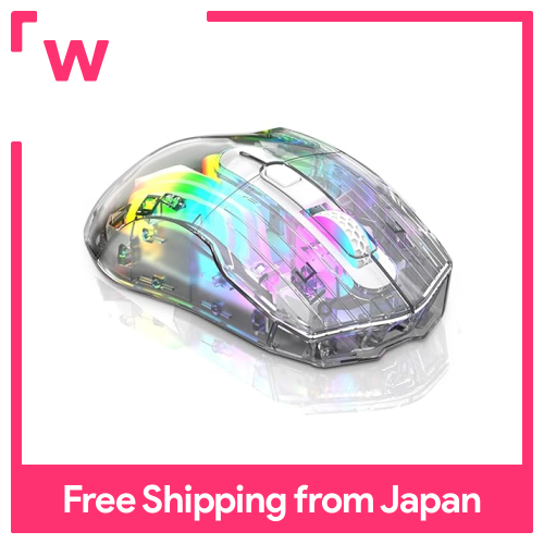Docooler Wireless Gaming Mouse, Transparent Crystal Shell, 3-Mode (USB ...
