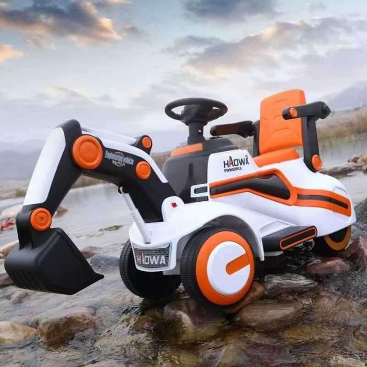 Baby Ride on toy Rechargeable Big Excavator Backhoe Digger for kids ...