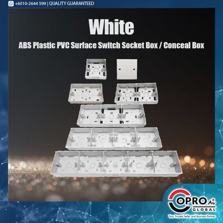 White ABS Plastic PVC Surface Switch Socket Box / Conceal Box | Lazada